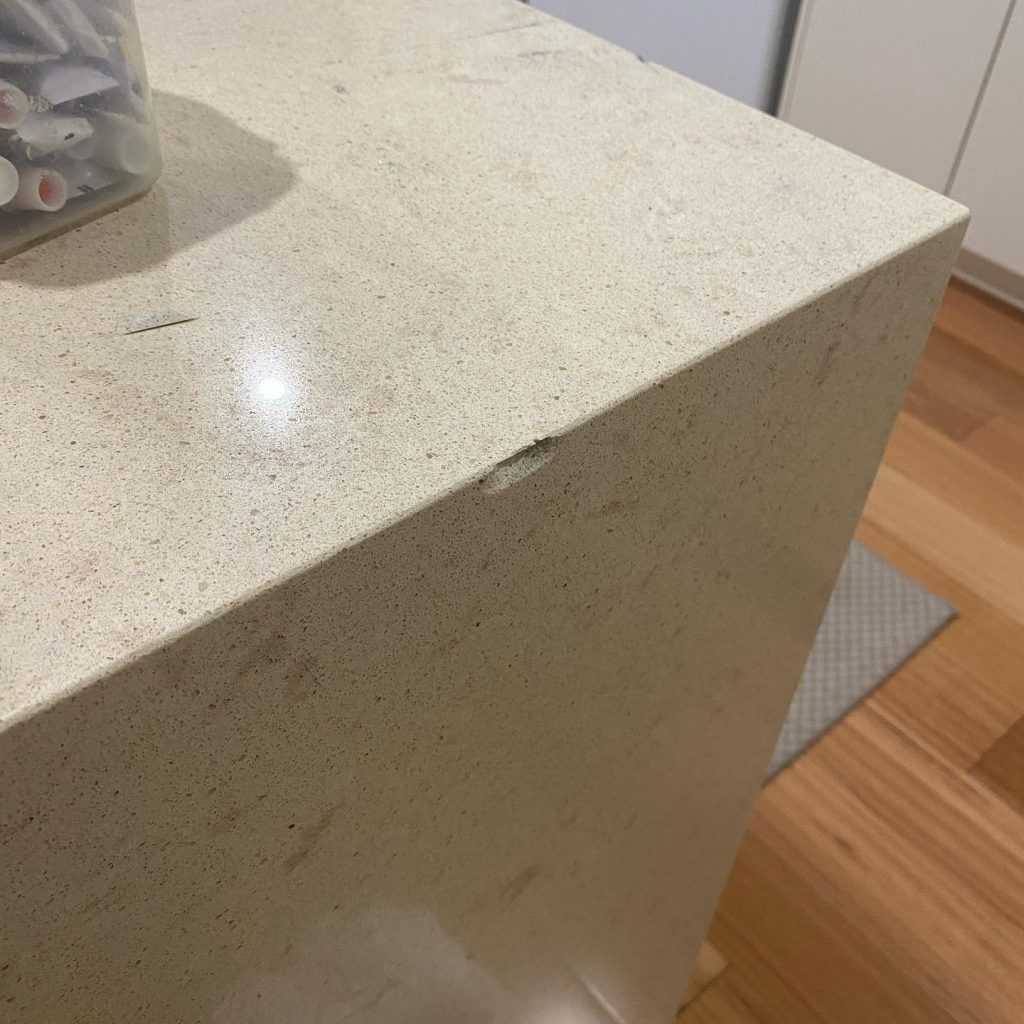 Stone Bench Top Chip Repair @ Gold Coast - The Stone Restoration Company